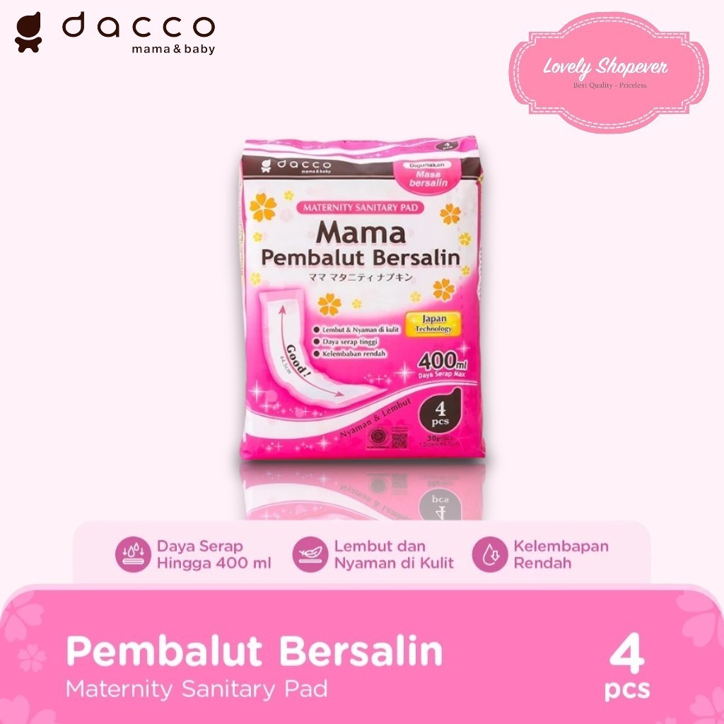 Jual DACCO Mama Pad Pembalut Bersalin Isi 4Pcs | Maternity Sanitary Pad ...