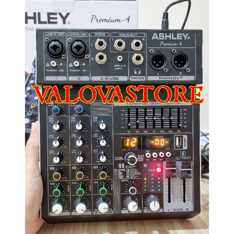 Jual Mixer Ashley Premium 4 Original 4 Channel Bluetooth - USB With Soundcard | Shopee Indonesia