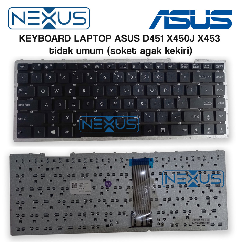 Jual KEYBOARD ASUS D451 X450J X453 tidak umum (soket agak kekiri ...