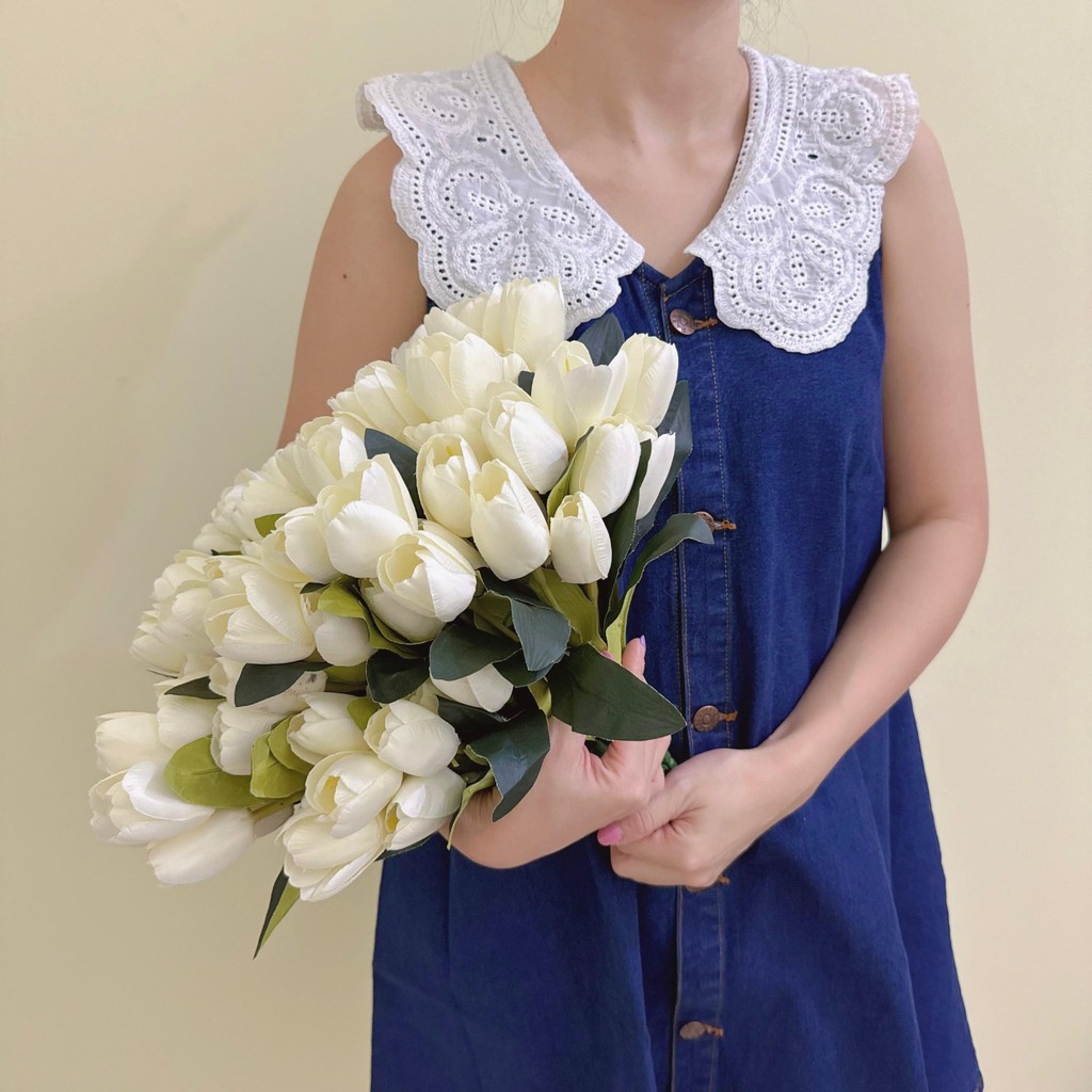 Jual Bunga Tulip Mini 9 Kuntum Bunga Hias Premium Tangkai 30cm | Shopee ...