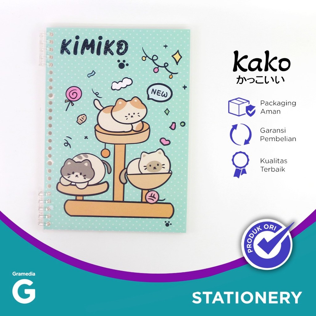 Jual Kako Kimiko Cat 10Ring Notebook B5 Blue | Shopee Indonesia