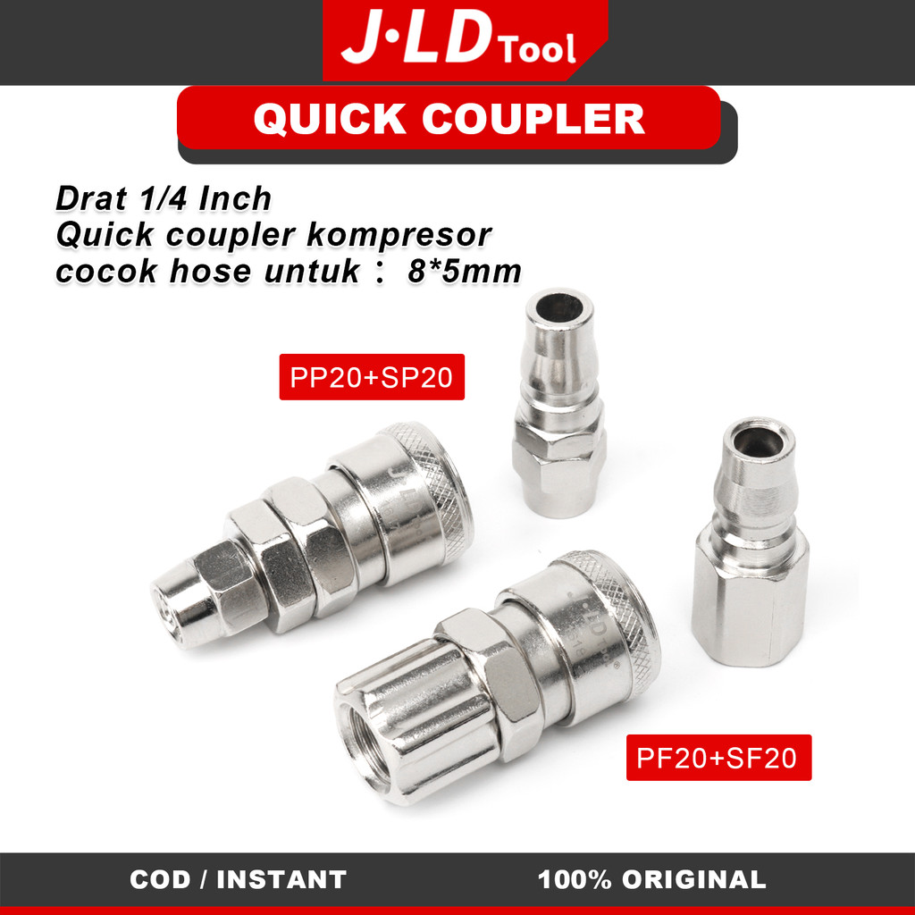 Jual JLD Quick Coupler Connector Angin Kompresor Universal Drat 1/4 ...