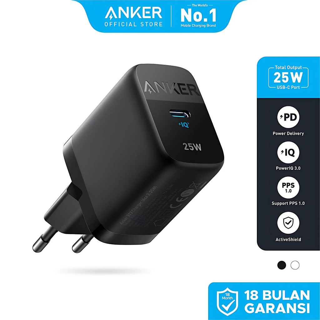 Jual Anker 312 Charger 25W PPS PD SFC Fast Charging USB Type C | Shopee ...