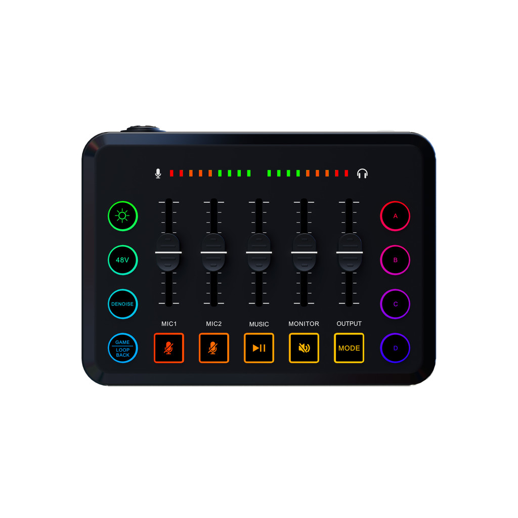 Jual 5-Channel RGB Mixer Sound Card Gaming Audio Mixers with XLR ...