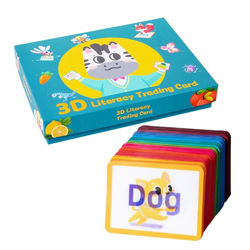 Jual Toddler Flash Cards Ages 3-4 100pcs Alphabet Flash Cards 3D ...