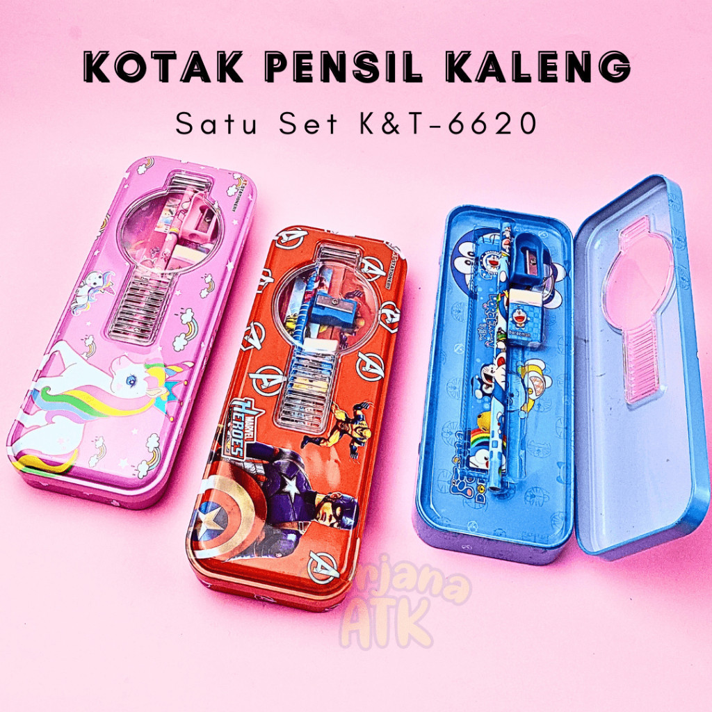 Jual Tempat Pensil / Kotak Pensil Kaleng Set Motif Funcy / Tempat ...