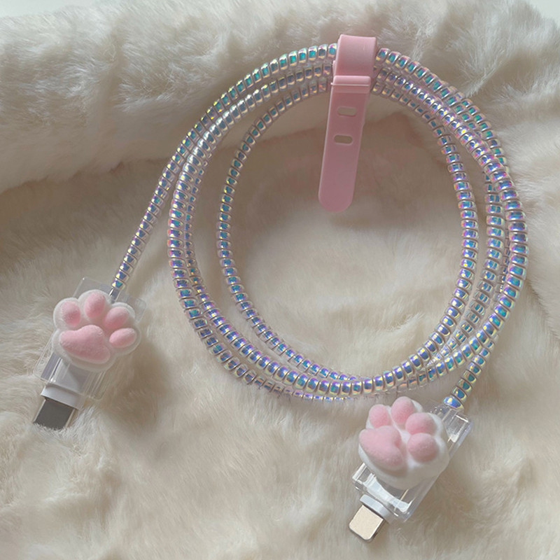 Jual 1 Set 4 Data Lucu Pelindung Kabel Charger Kabel Data Kawat Kabel ...