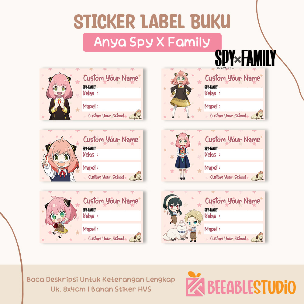 Jual [40pcs] Sticker Buku Anya Spy x Family Hatsune Miku Genshin Impact ...