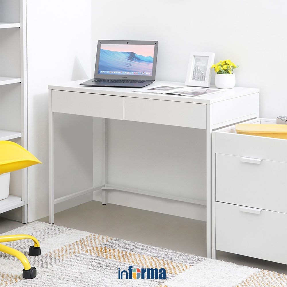 Jual Informa Ginny Meja Kantor Metal - Putih Office Table Furnitur ...