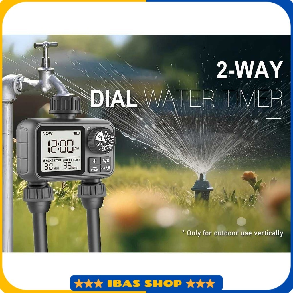 Jual Digital Timer Keran Air Otomatis 2 Outlet Programmable IPX5 - HCT ...