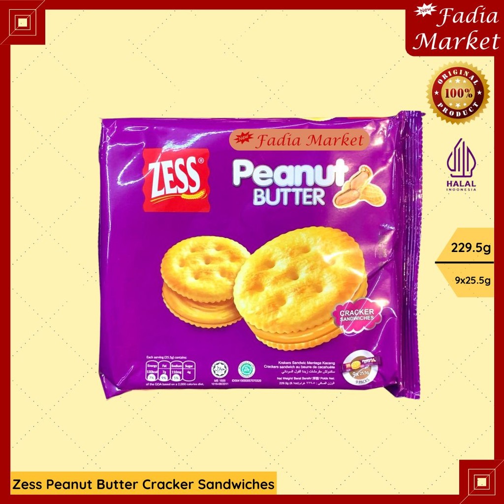 Jual Zess Peanut Butter Cracker Sandwiches Biscuit Snack Kacang ...