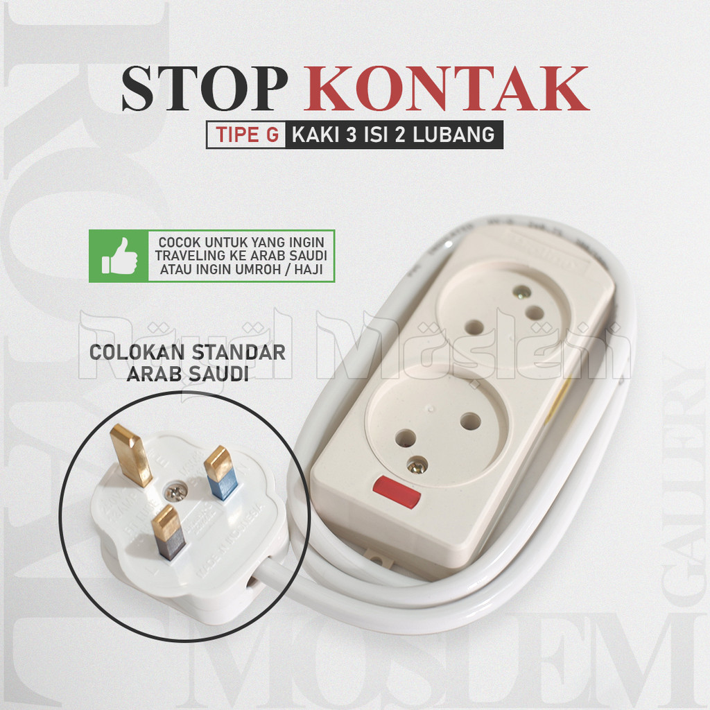 Jual Colokan Kaki Tiga Stop Kontak Luar Negri Umroh Haji Arab Saudi ...