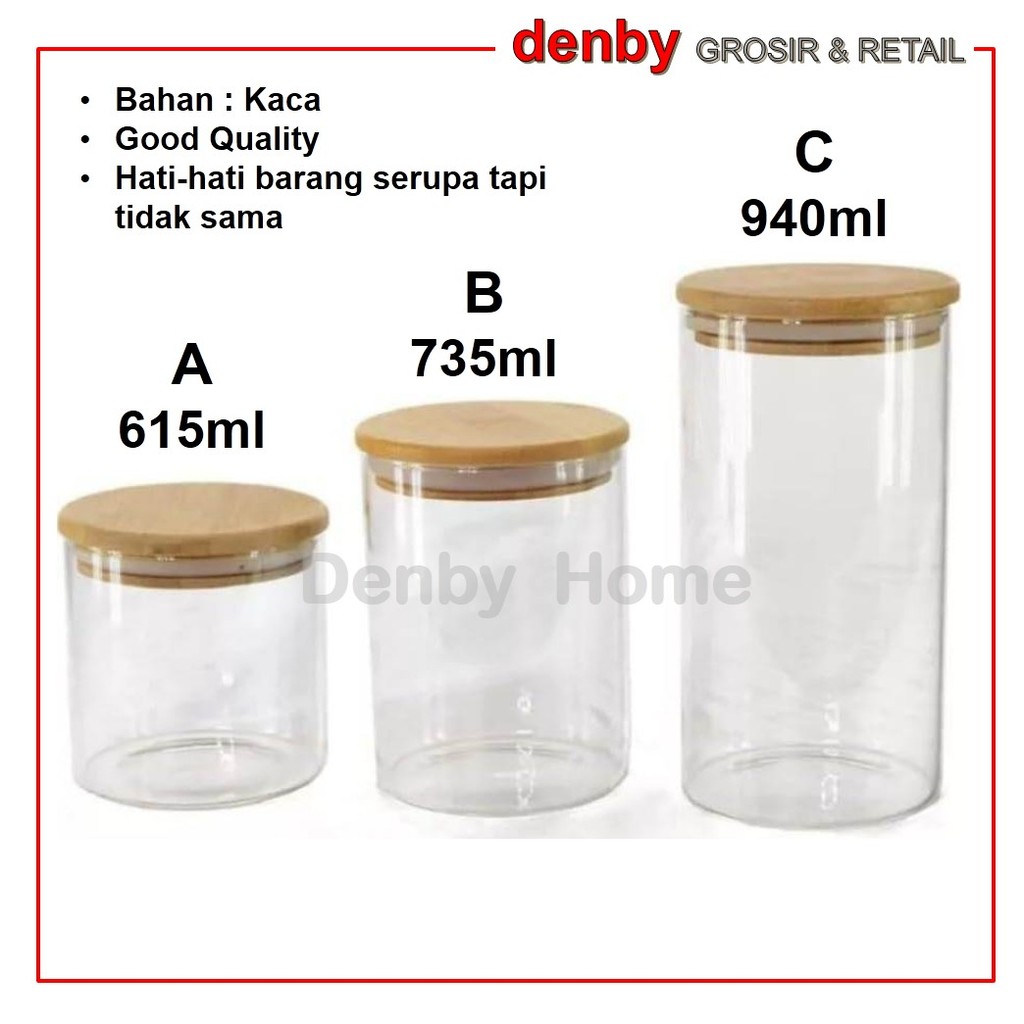 Jual Toples Bulat Jar Glass Kaca Minimalis Kedap Udara Tempat Bumbu ...