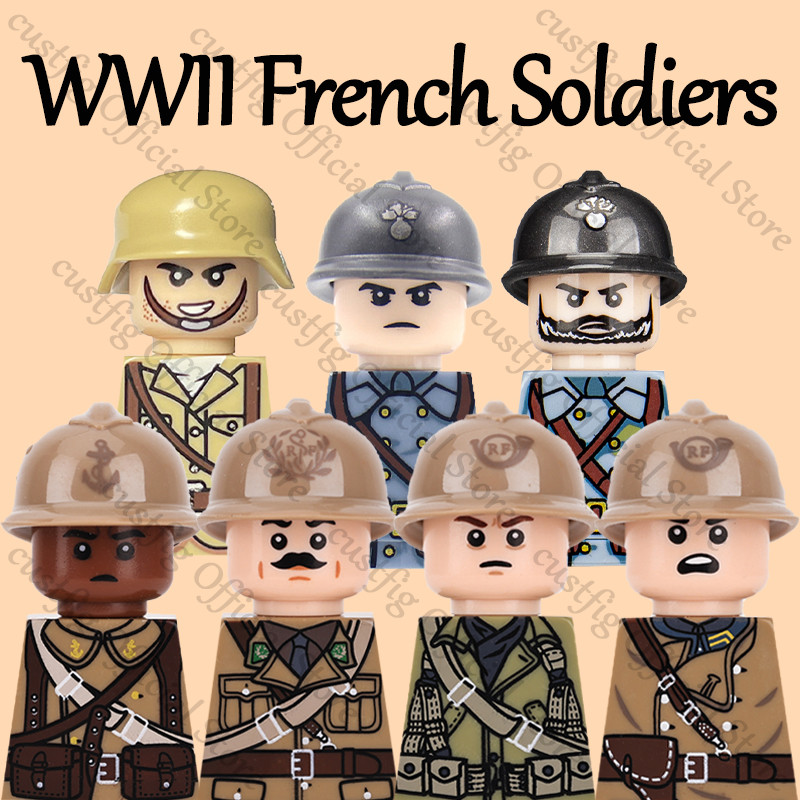 Jual WW2 Military War French Army Soldiers Figures Building Blocks ...