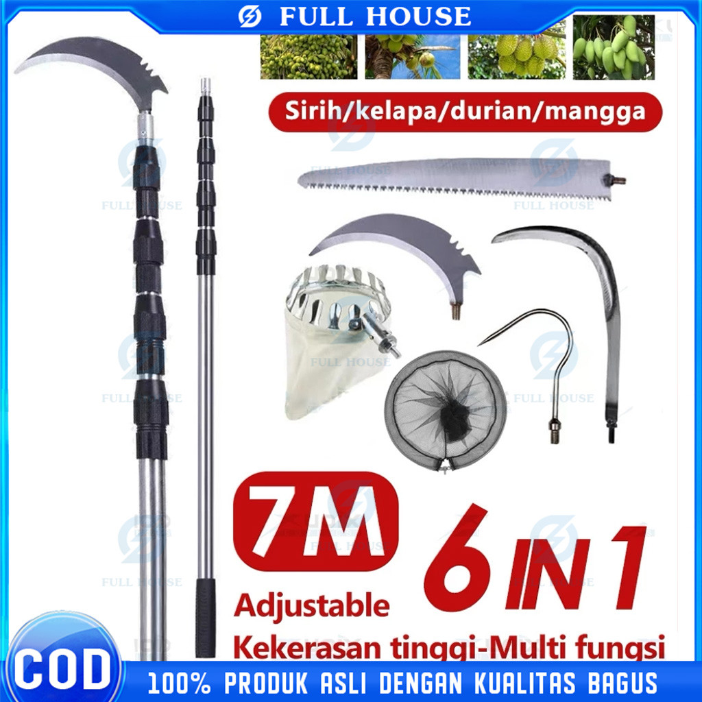 Jual 6M/5in1 Alat Pemetik Buah Alat Berkebun Pemetik Buah Alat Tongkat Pemetik Tongkat Panjang ...