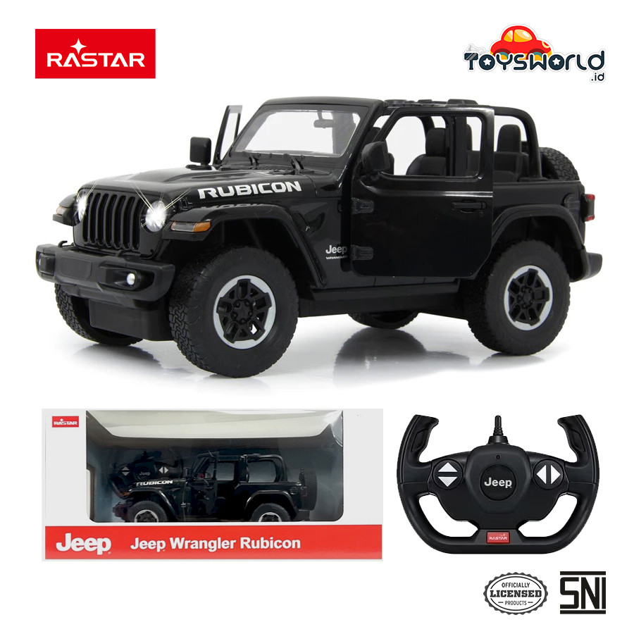 Jual Rastar R/C 1:14 JEEP Wrangler Rubicon Black | Shopee Indonesia