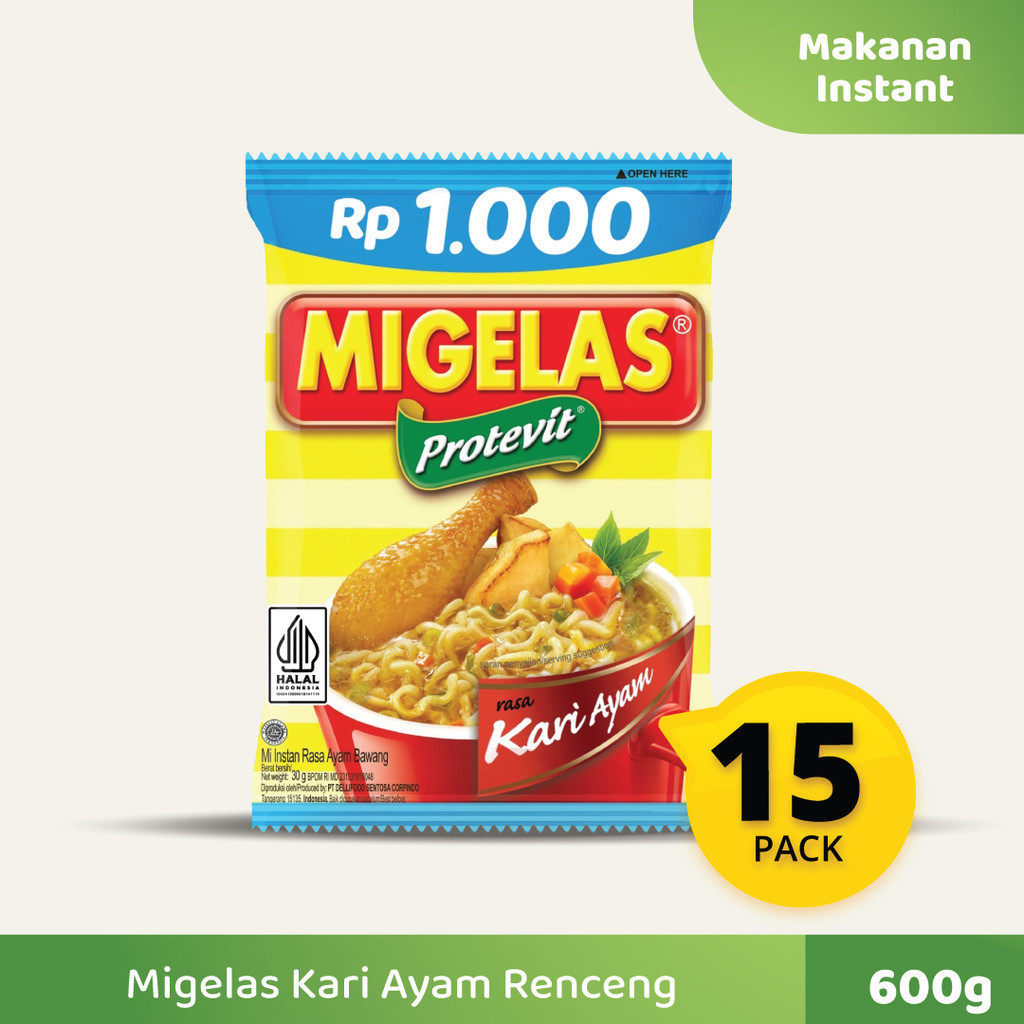 Jual Migelas Mie Gelas Renceng 15 Sachet MAYORA | Shopee Indonesia