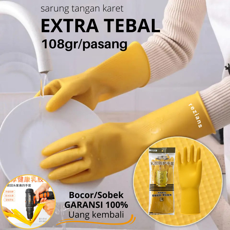 Jual SARUNG TANGAN KARET LATEX DOTTED RUBBER HAND GLOVES TEBAL ...