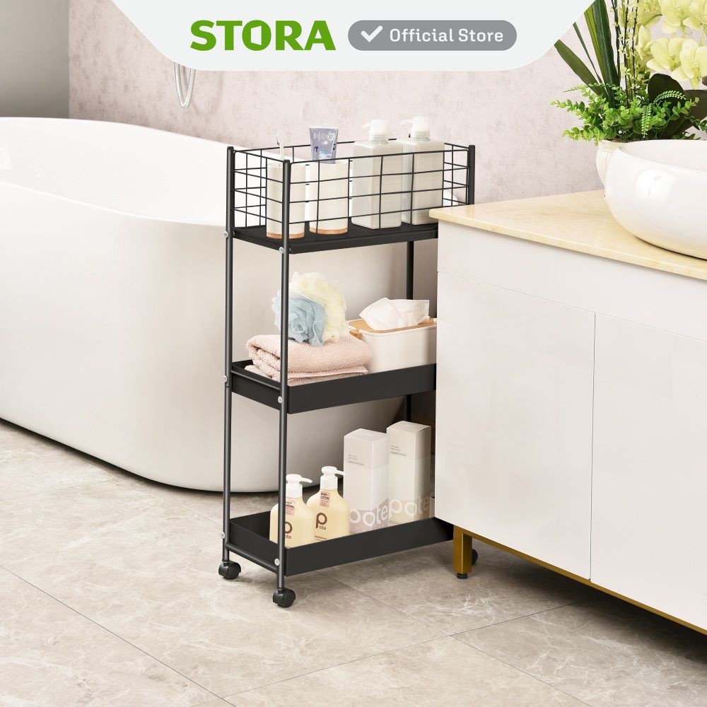 Jual Stora Kassy Rak Troli 3 Tingkat Slim - Hitam Tempat Penyimpanan ...