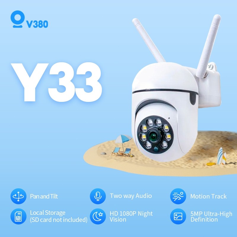 Jual Y33 CCTV Outdoor V380 Pelacakan Manusia HD Penglihatan Malam Nirkabel Kamera not Ezviz ...