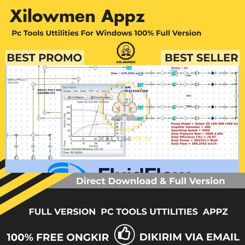 Jual [Full Version] Flite Software Piping Systems FluidFlow Pro PC ...