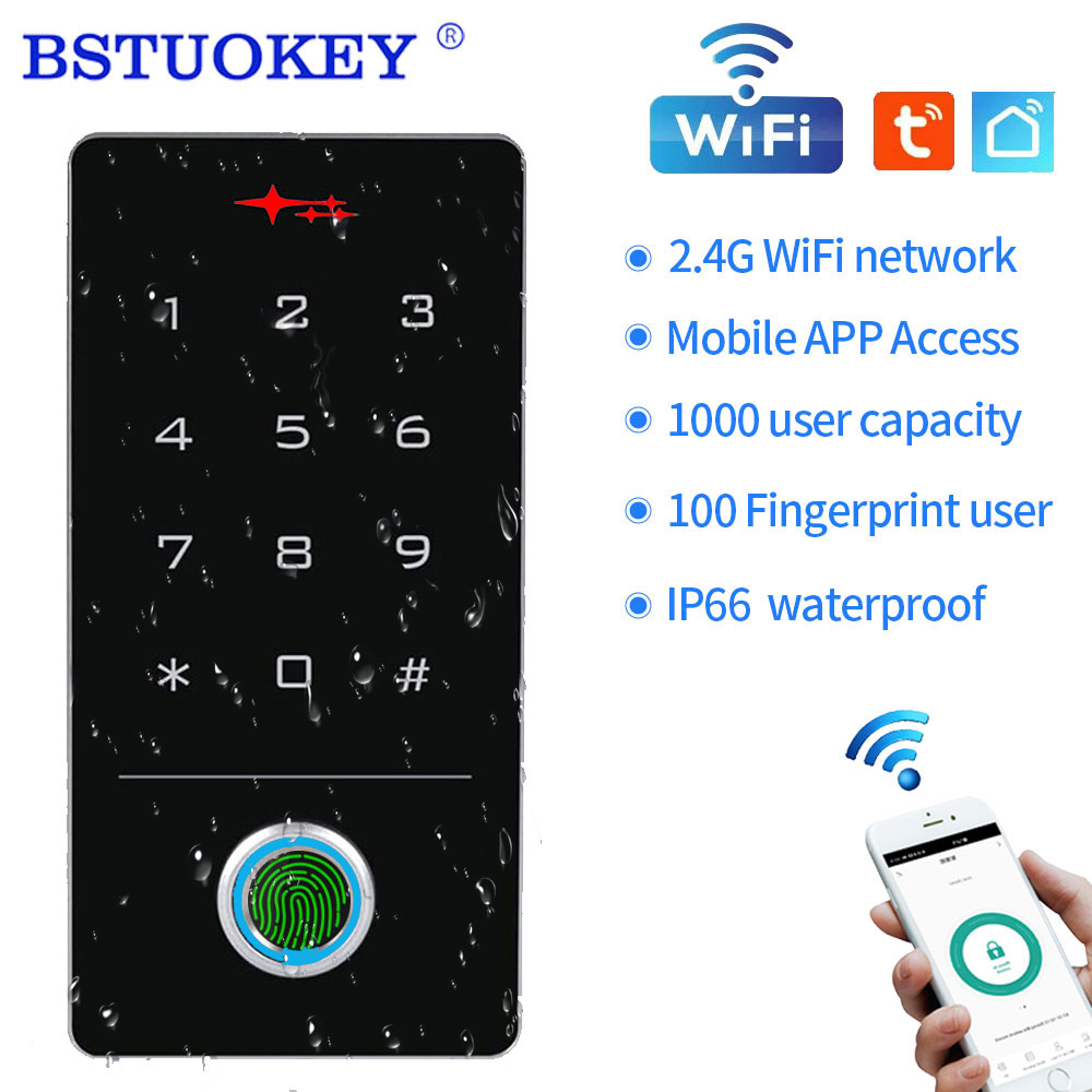 Jual Outdoor Tuya App Wifi Access Control System IP68 Waterproof RFID EM Fingerprint Keypad ID ...