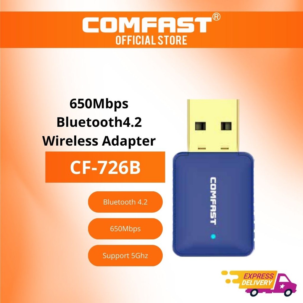Jual USB Wifi Receiver Wireless Adapter 5Ghz 650Mbps with Bluetooth 4.2 ...