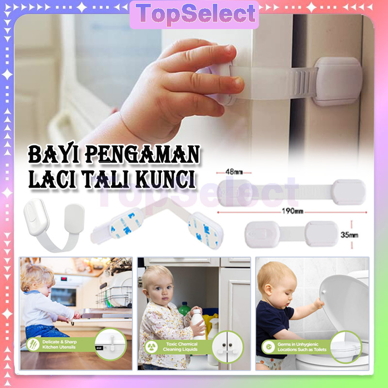 Jual Pengaman Laci Tali Kunci/Baby Safety Belt Lock Drawer / Pengunci ...