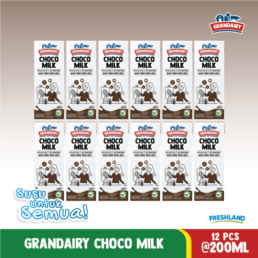 Jual Bundle 12 - Susu Grandairy UHT Choco Milk 200ML | Shopee Indonesia
