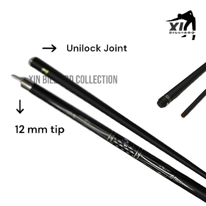 Jual [New Arrival] Stick Billiard Knight Cue Mall Carbon Black ...