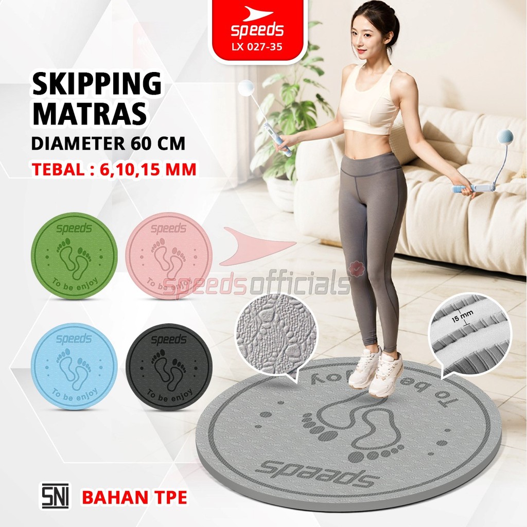 Jual SPEEDS Matras Lompat Tali TPE Skipping Mat 6-10-15mm Anti Slip ...