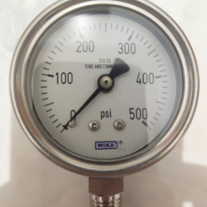 Jual wika pressure gauge D2,5" 0-500 Psi drat 1/4" Npt full ss raket | Shopee Indonesia
