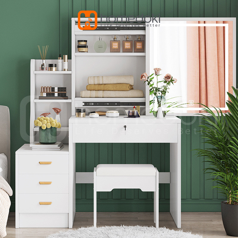 Jual Homedoki Meja Rias Led/ Meja Rias Aesthetic /Meja Rias Lampu/Meja ...