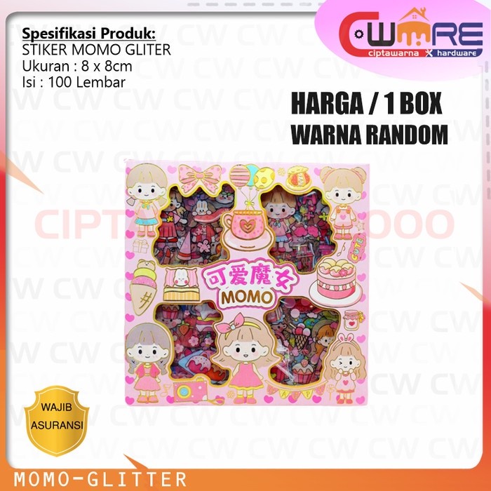 Jual Stiker Momo Glitter Korea Style Sticker Lucu Boneka Anti Air - SLB ...