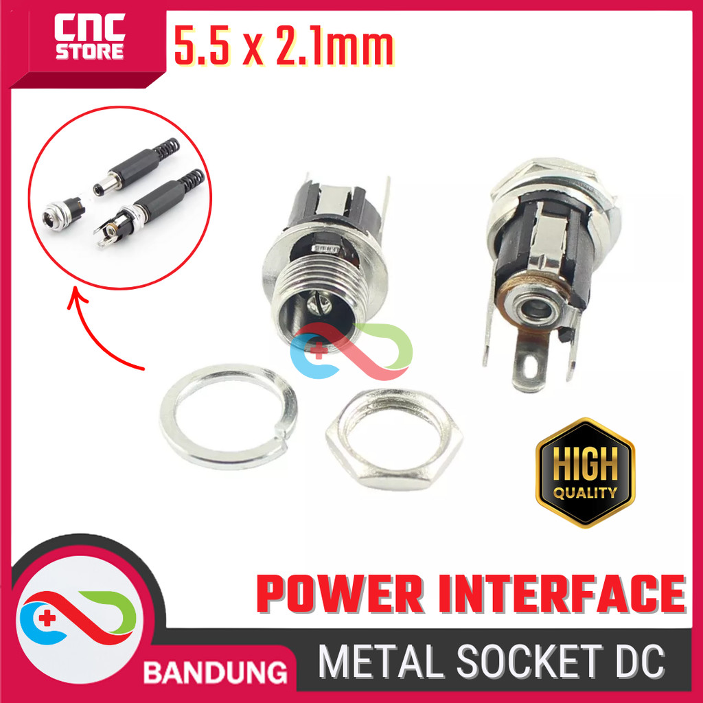 Jual DC-021 METAL SOCKET DC POWER INTERFACE 5.5- 2.1MM DC-0005 | Shopee Indonesia