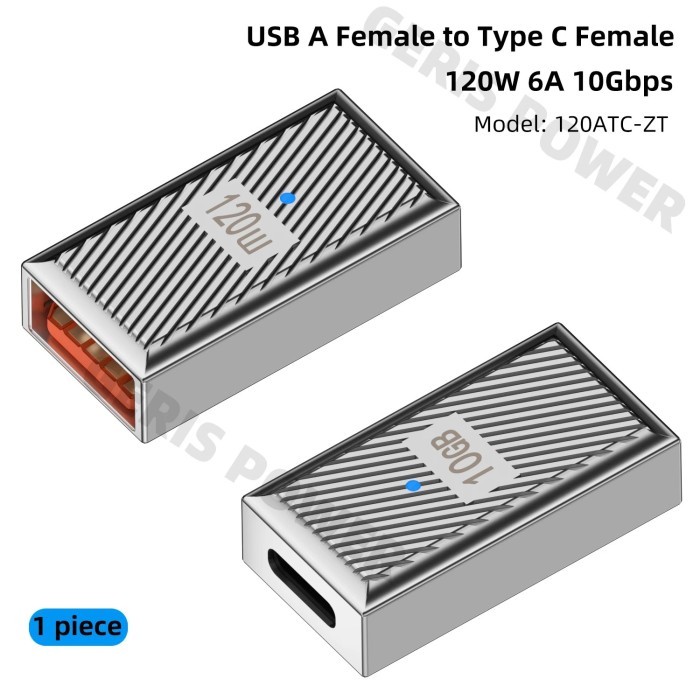 Jual USB 3.2 Female To USB Type C Female 120 W Adapter Converter Data ...