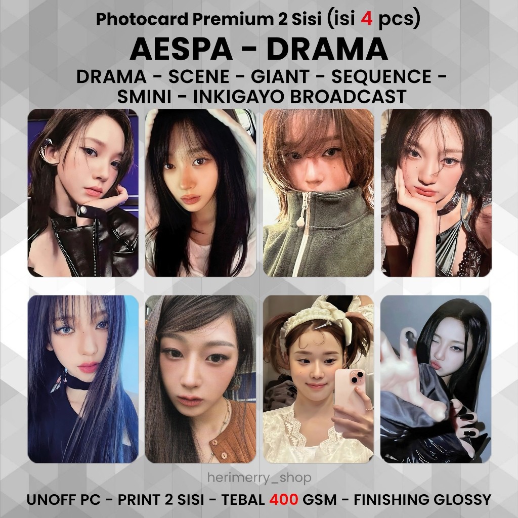 Jual (ISI 4 PCS) Photocard AE*5P4 DRAMA - Potocard PC Premium 2 Sisi Kartu Kpop Merch Unofficial ...