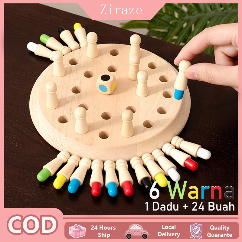 Jual Memori Chees Board Game Wood / Warna Cerdas Edukasi Anak / Memory ...