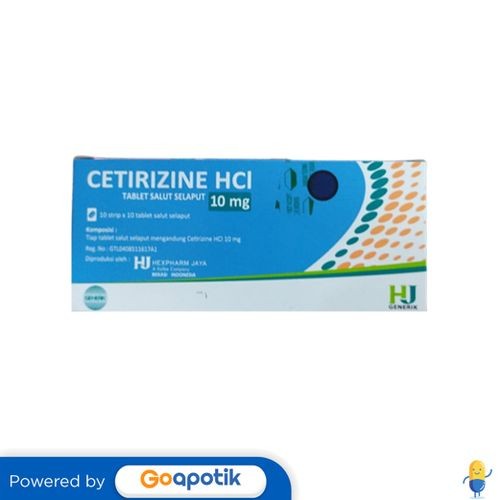 Jual Cetirizine Hexpharm 10 Mg Box 100 Tablet | Shopee Indonesia