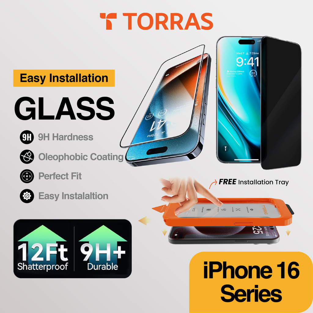 Jual Tempered Glass iPhone 16 Pro Max & 16 Pro Torras Anti Gores Screen Guard Protector | Shopee ...