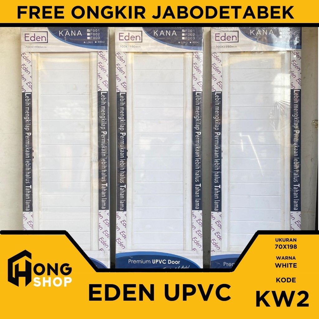 Jual REJECT KW2 Pintu Kamar Mandi UPVC EDEN KANA F001 PUTIH 70x198 | Shopee Indonesia