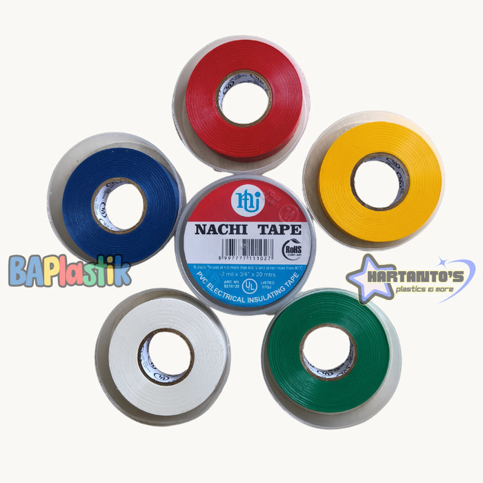Jual Isolasi Listrik NACHI 3/4" 20 meter Isolasi PVC Electrical Tape ...