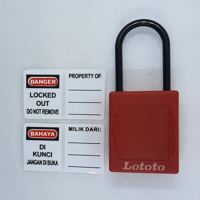 Jual LOTOTO LS32 Merah Gembok Safety Loto Padlock Safety Lockout Tagout ...