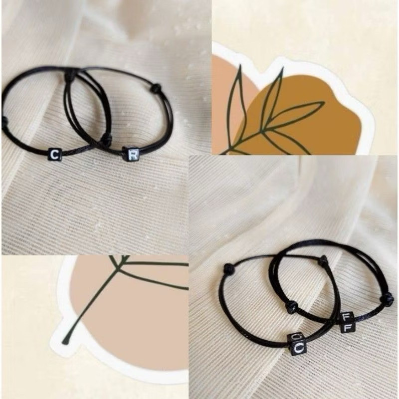 Jual gelang nama inisial A-Z gelang baracelete korea (bisa cod ...