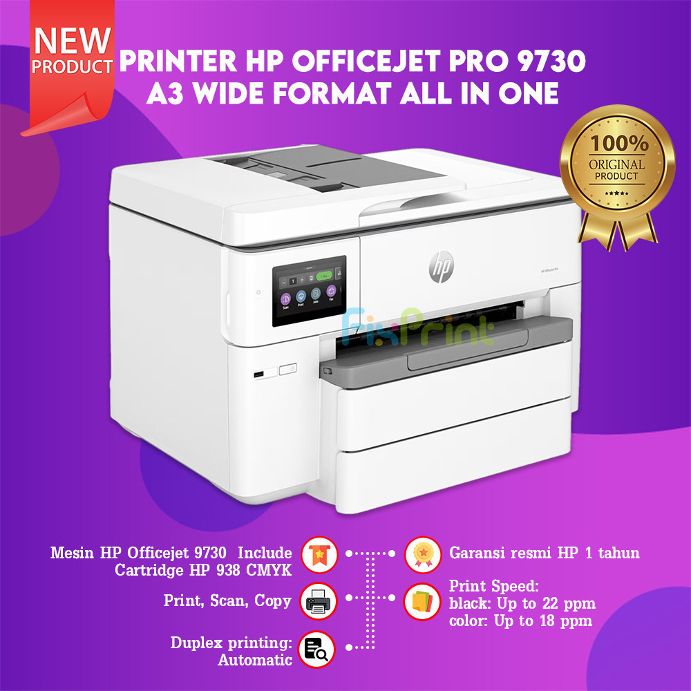 Jual FixPrint Printer HP Officejet 9730 A3 All In One Wireless ADF Fax ...