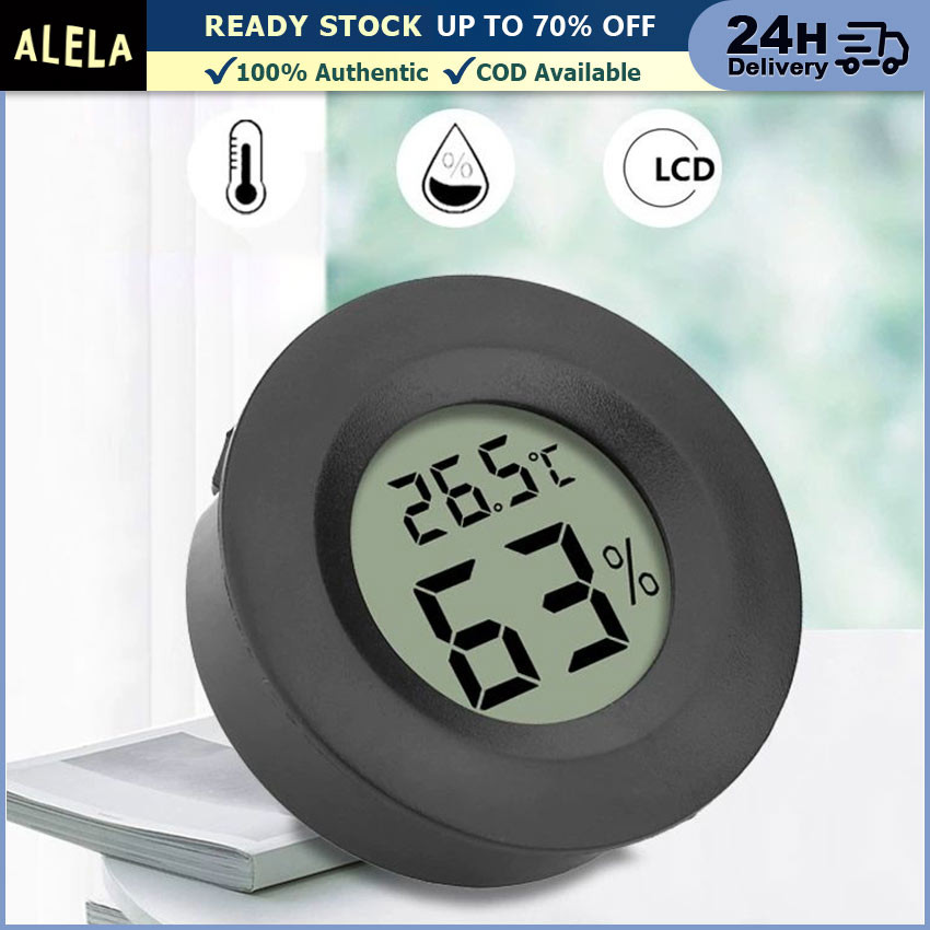 Jual Thermometer Hygrometer Mini Bulat LCD Digital Alat Pengukur Suhu ...
