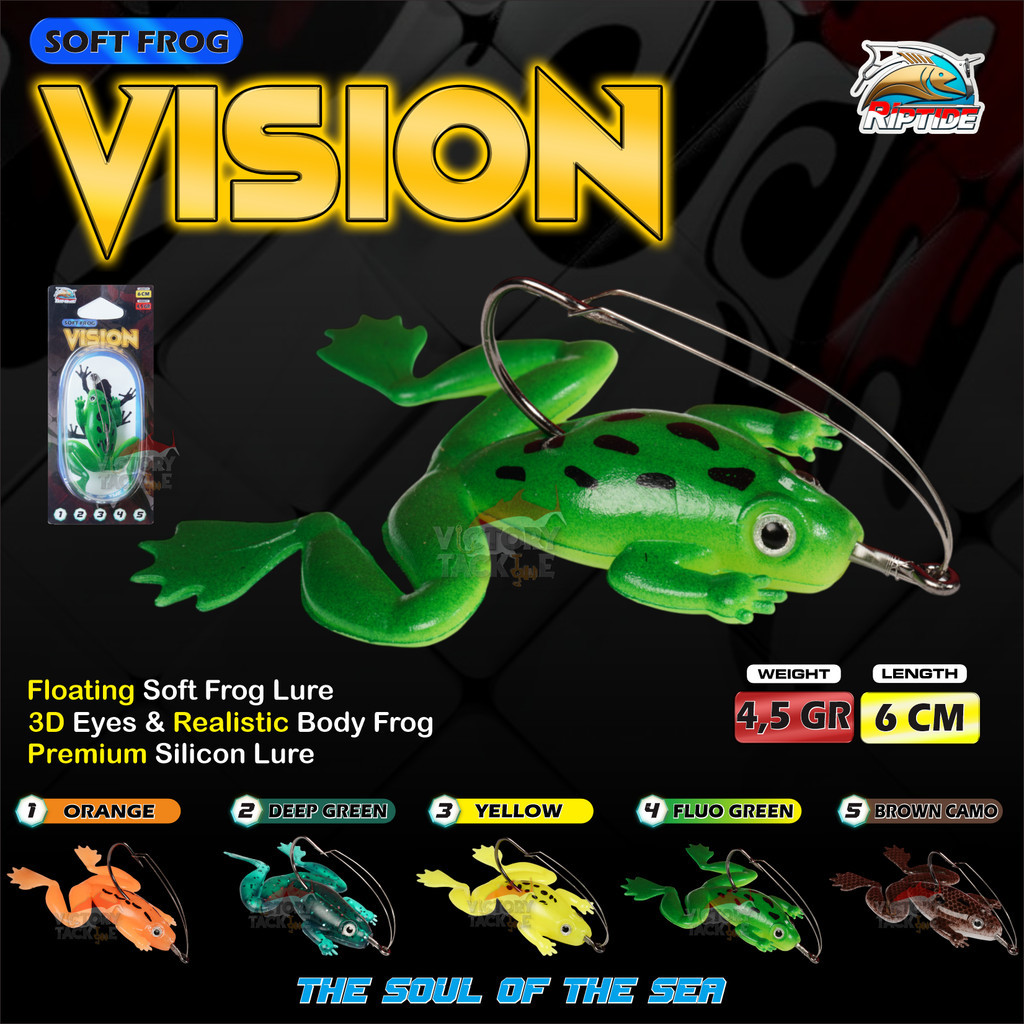 Jual UMPAN PANCING SOFT FROG RIPTIDE VISION FLOATING SOFT FROG LURE 6 ...