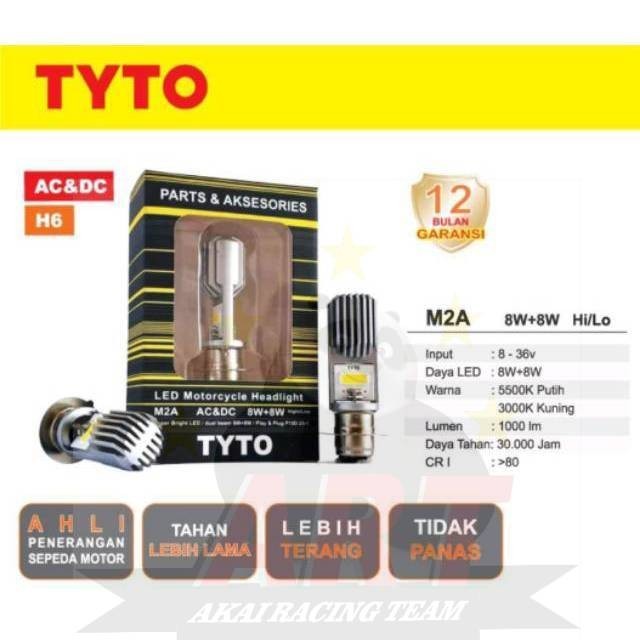 Jual Bohlam Lampu Led Motor Tyto Original Type H6 Universal / Lampu ...