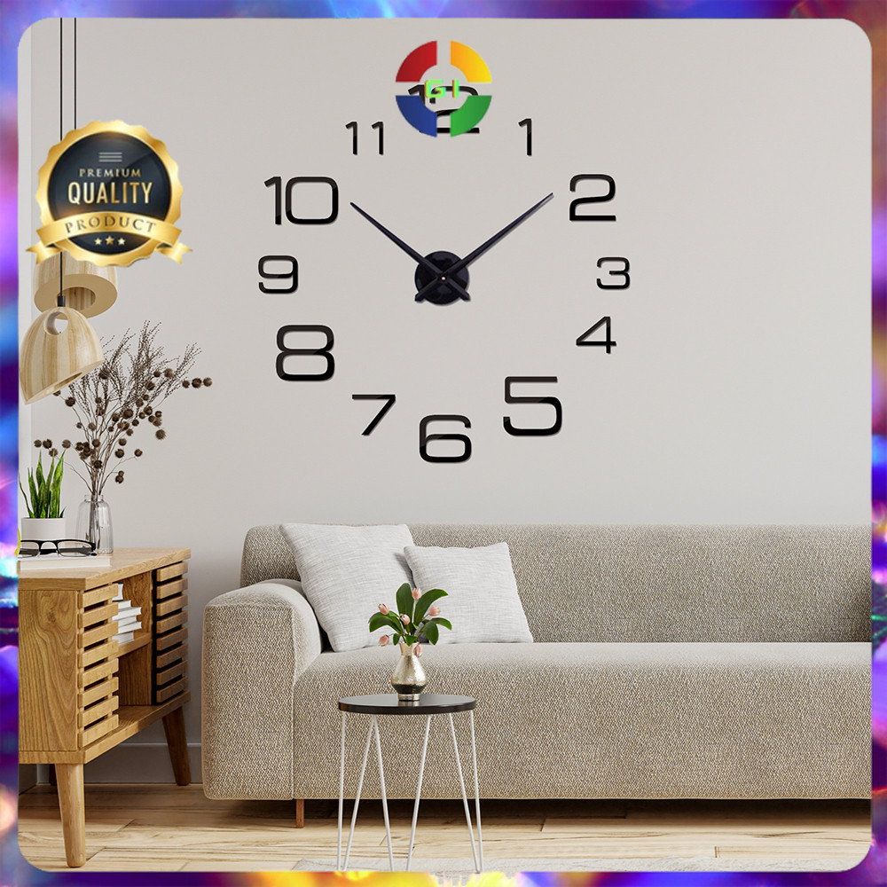 Jual (GI) Jam Dinding Tempel Besar DIY Aesthetic Ruang Tamu Giant Wall ...