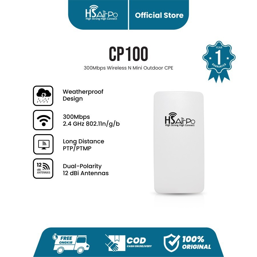 Jual HSAirPo CP100 300Mbps 2.4GHz Wireless Mini Outdoor HS AirPo CP100 ...